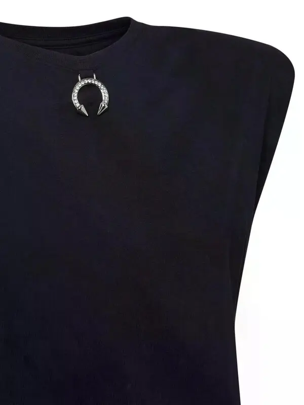Philipp Plein Cotton Tank Top With Embellishment - Blue