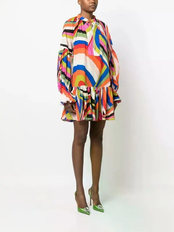 Emilio Pucci Iridescent Print Cotton Mini Dress
