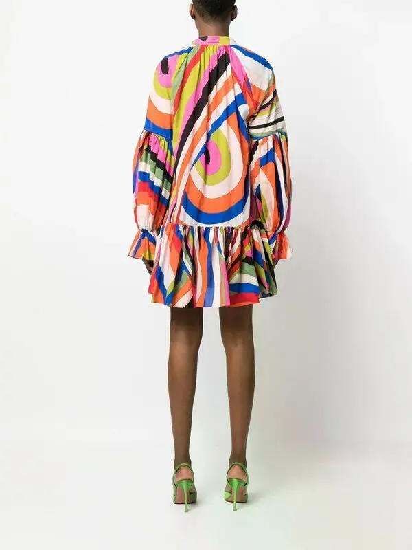 Emilio Pucci Iridescent Print Cotton Mini Dress