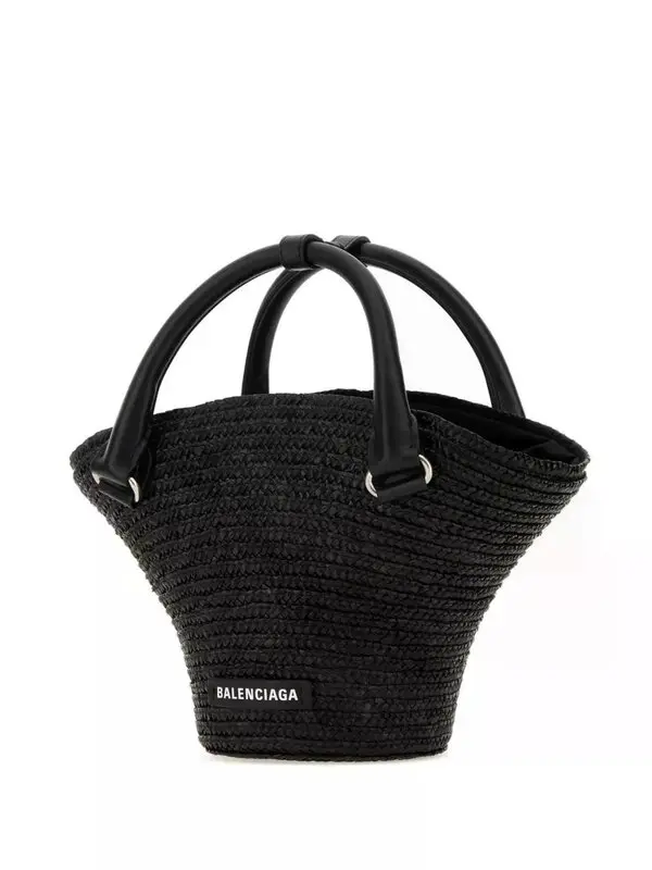 Balenciaga Mini Braided Raffia Tote Bag