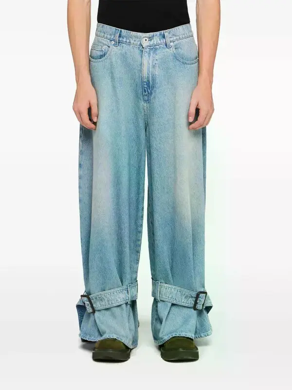 JW Anderson Buckled Cuff Wide Leg Jeans