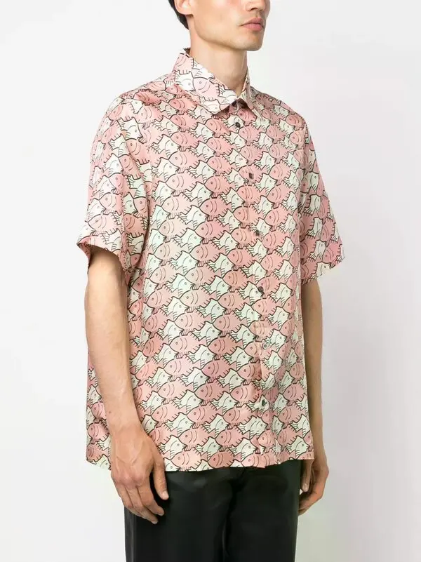 BOTTER Dolphin-print Silk Shirt - Pink
