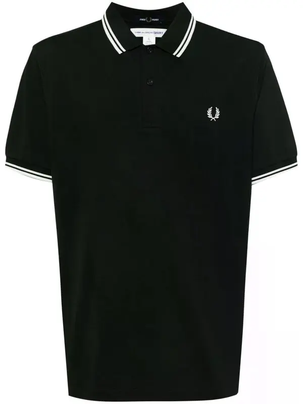 Comme Des Garçons X Fred Perry Striped Polo Shirt - Green