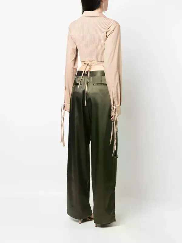 ANDREĀDAMO Cropped Wrap Blouse