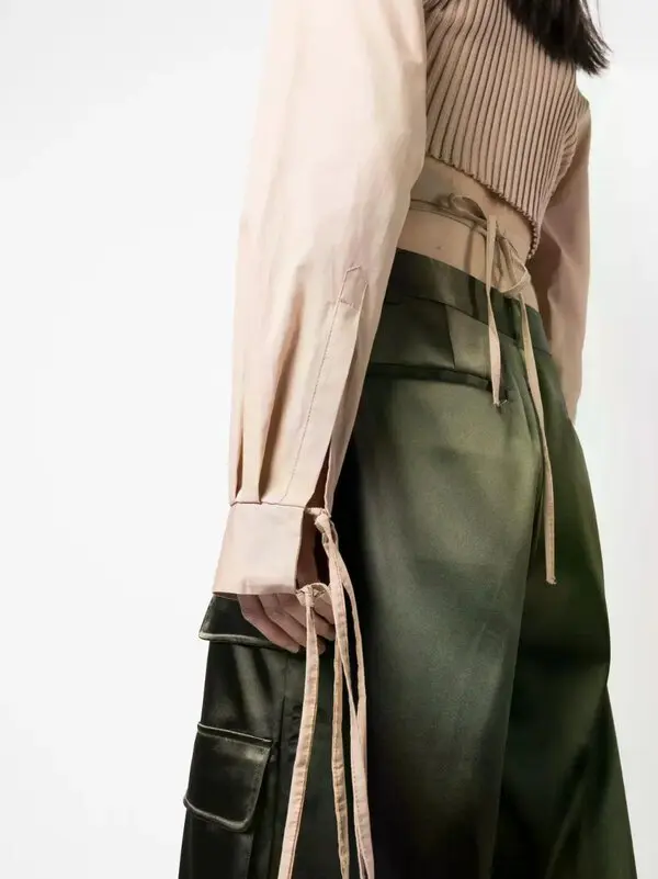 ANDREĀDAMO Cropped Wrap Blouse