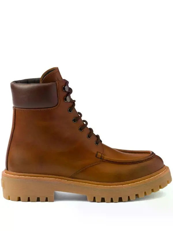 Prada Lug Sole Leather Boots