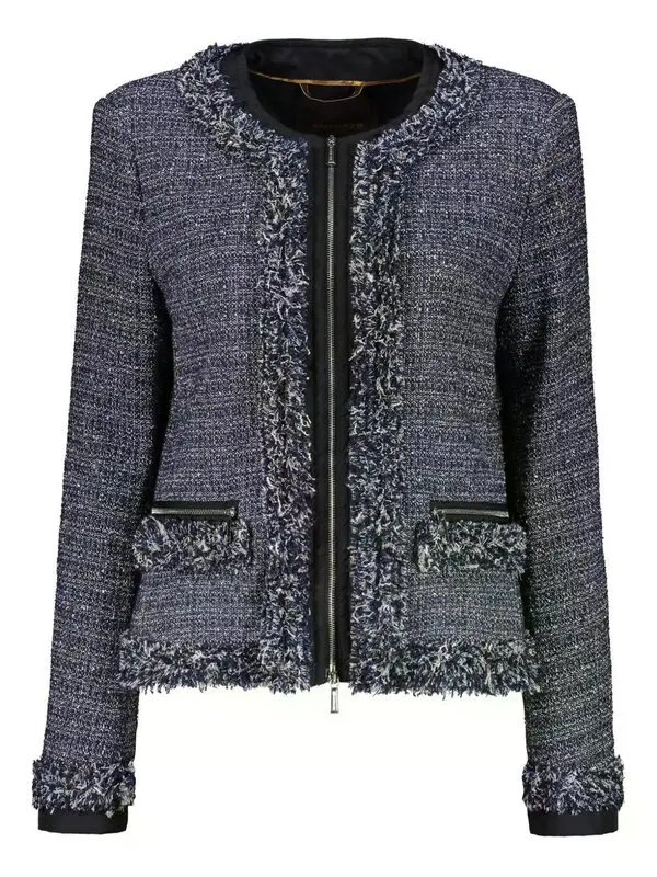 MOORER Mara Jacket With Sequin Embellishment - Blue