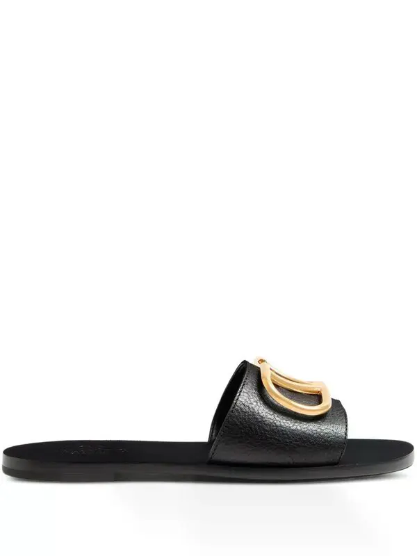 Valentino Garavani Vlogo Leather Sandals - Black