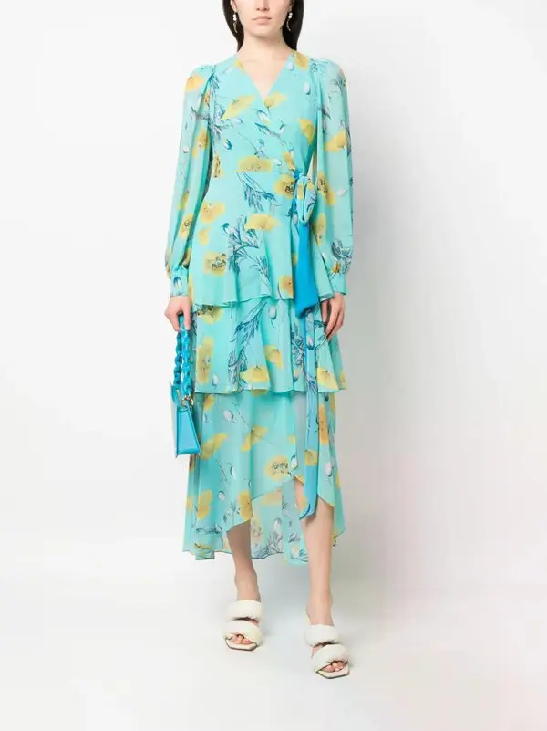 Diane Von Furstenberg Silvia Tiered Floral Print Dress