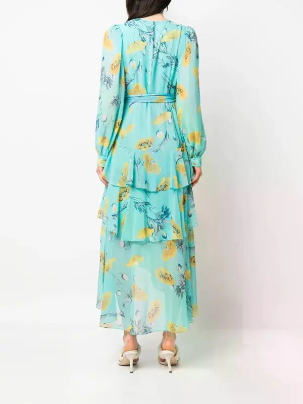 Diane Von Furstenberg Silvia Tiered Floral Print Dress