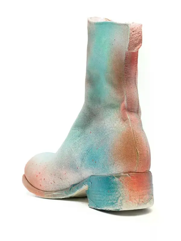 Guidi Spray-paint Effect Ankle Boots