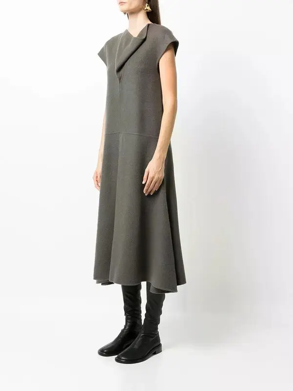 Goen.j Cowl Neck Wool-blend Midi Dress