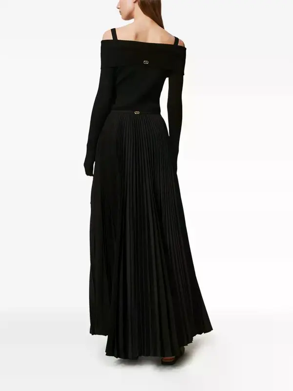 TWINSET Pleated Crêpe De Chine Skirt
