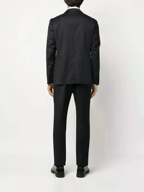 Tagliatore Logo-plaque Virgin-wool Single Breasted Blazer - Blue