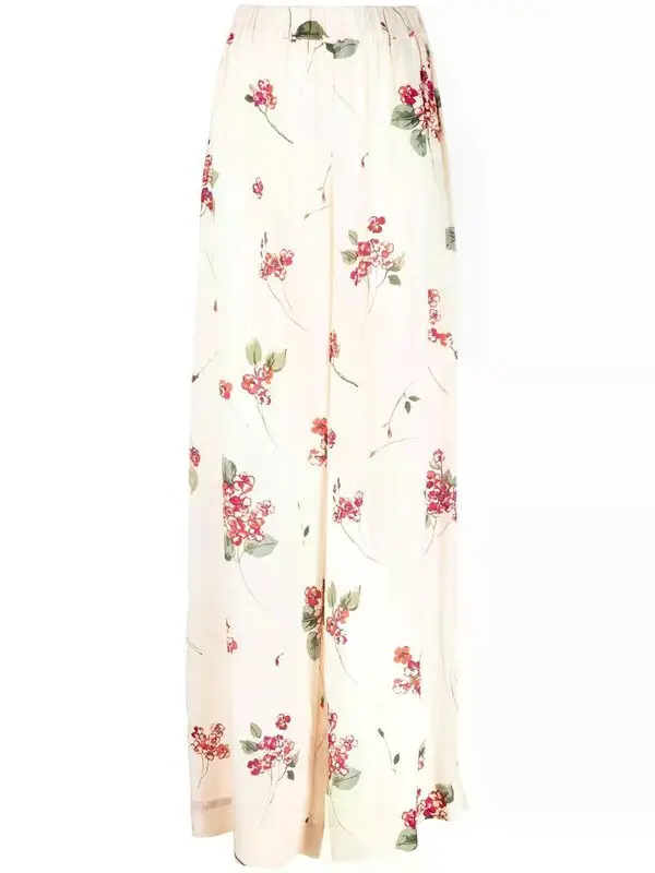 TWINSET Floral Print Palazzo Trousers - Neutrals