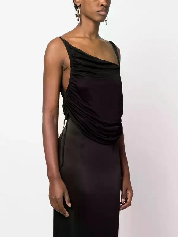 ANDREĀDAMO Asymmetric Draped Sleeveless Top