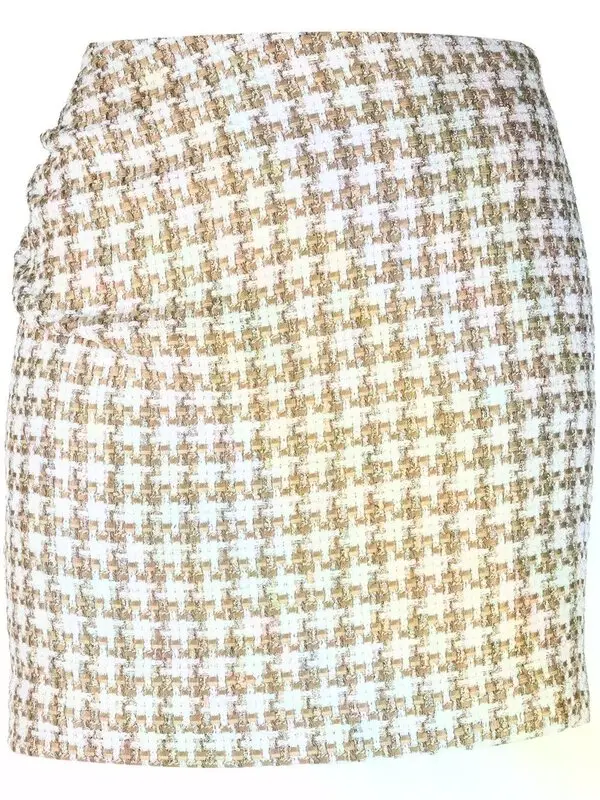 IRO PARIS Gathered Detail Tweed Skirt - Neutrals