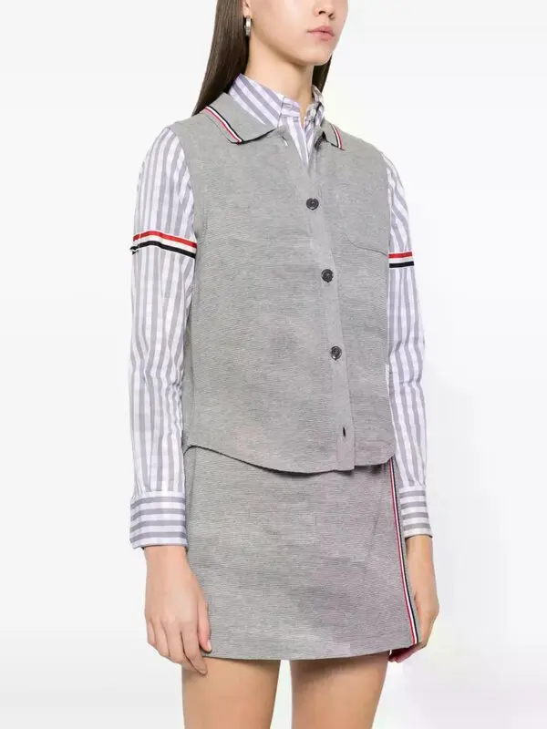 Thom Browne Waffle Cotton Sleeveless Shirt