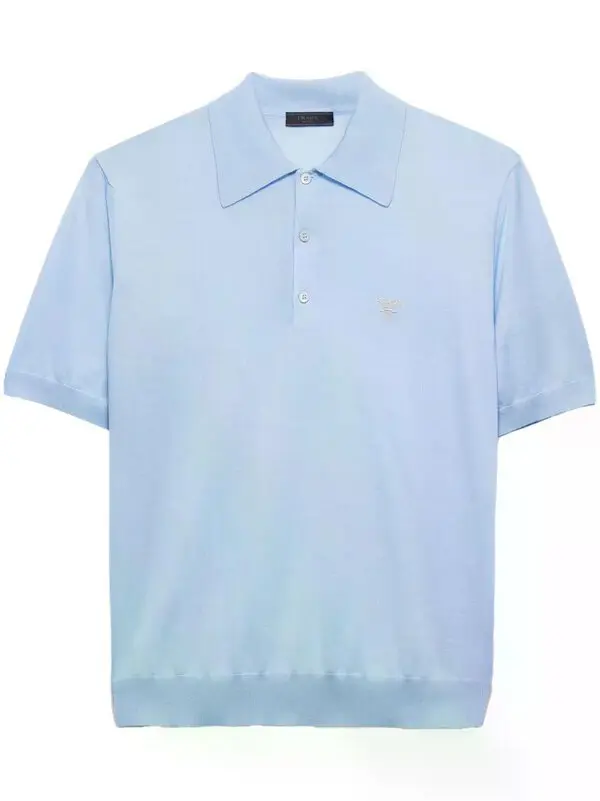 Prada Fine Wool Polo Shirt - Blue