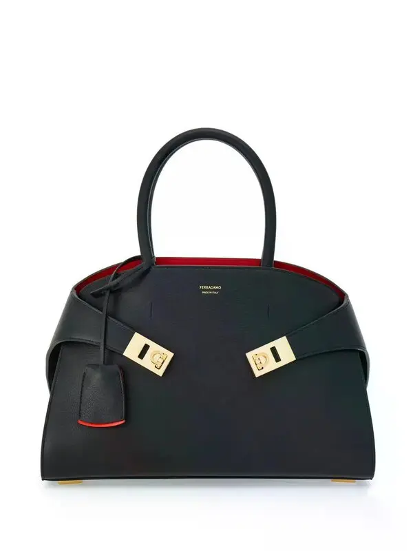 FERRAGAMO Leather Tote Bag - Black