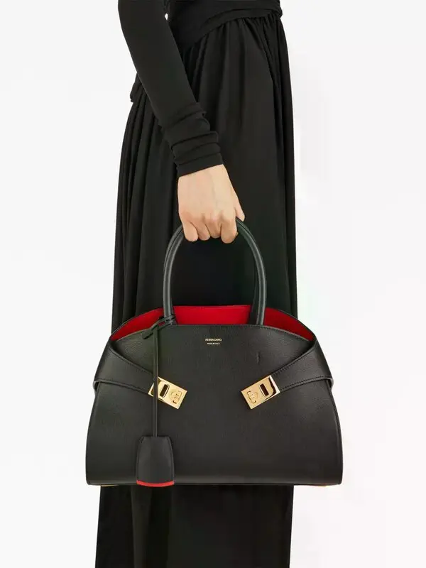 FERRAGAMO Leather Tote Bag - Black