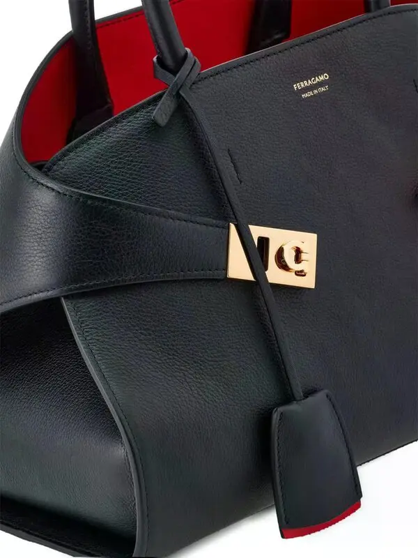 FERRAGAMO Leather Tote Bag - Black