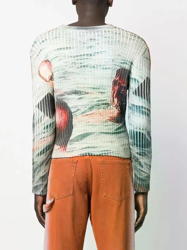 Eckhaus Latta Graphic-print Ribbed Jumper