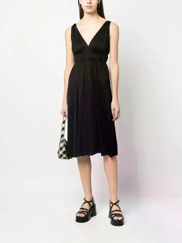 P.a.r.o.s.h Sleeveless V-neck Smocked Waist Dress