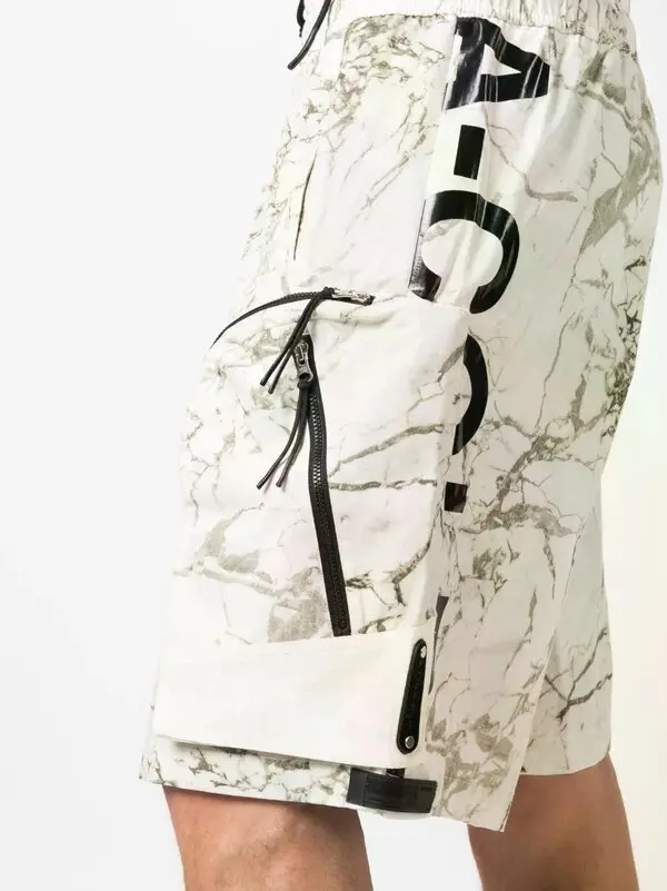 A-COLD-WALL* Marble Print Cotton Shorts
