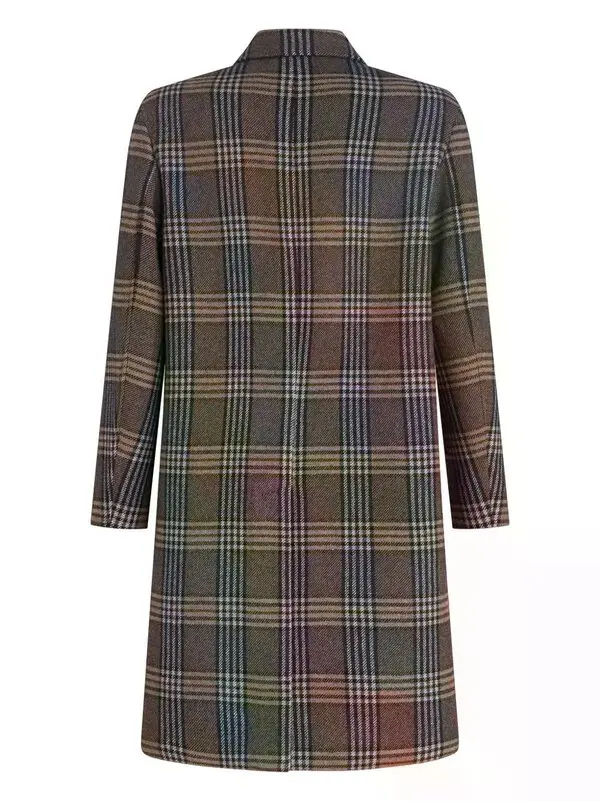 Etro Plaid Check Pattern Coat - Brown