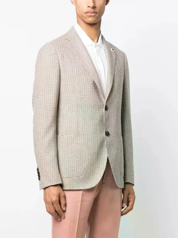 LARDINI Pota Houndstooth-pattern Blazer - Neutrals