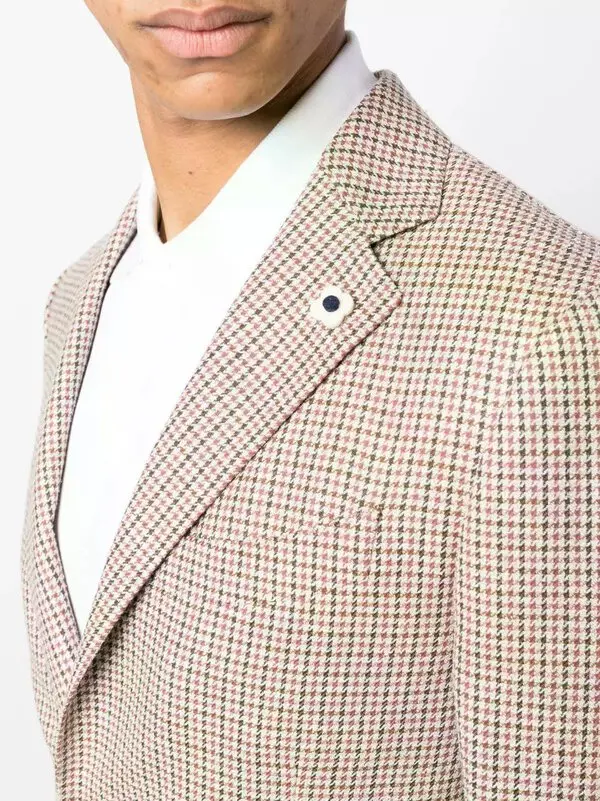 LARDINI Pota Houndstooth-pattern Blazer - Neutrals