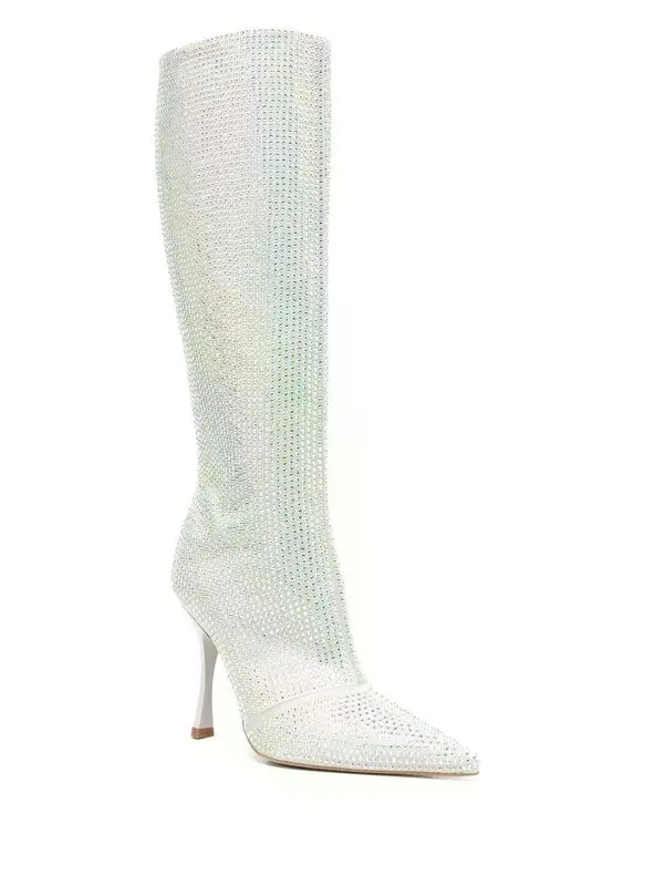Liu Jo Knee-high Stiletto Boots With Rhinestone Embellishment