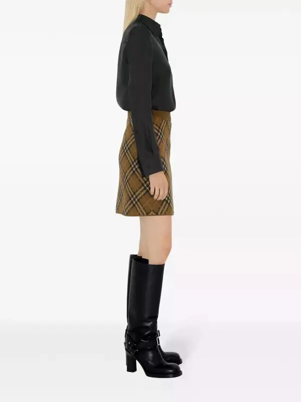 Burberry Intarsia Knit Nova Check Mini Skirt