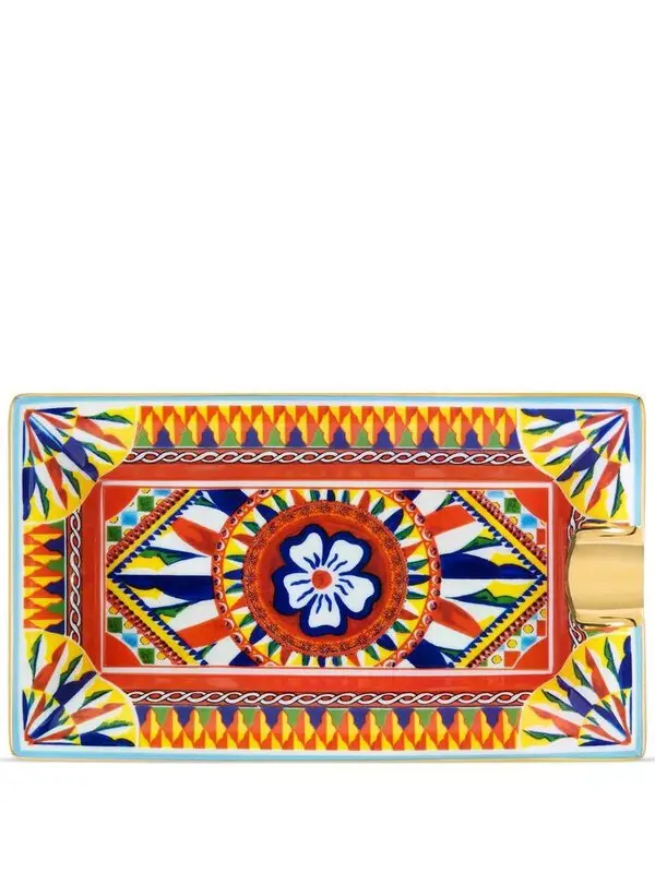 Dolce & Gabbana Abstract-pattern Porcelain Ash-tray - Blue