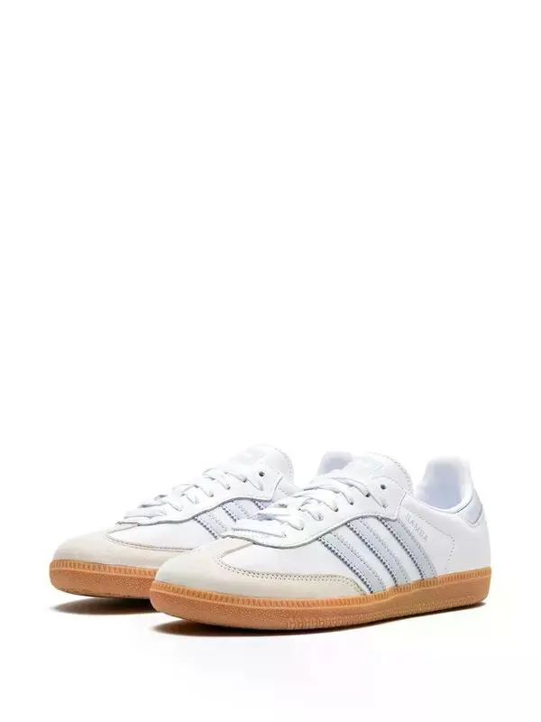 Adidas Samba Og Halo Blue Leather Sneakers - White