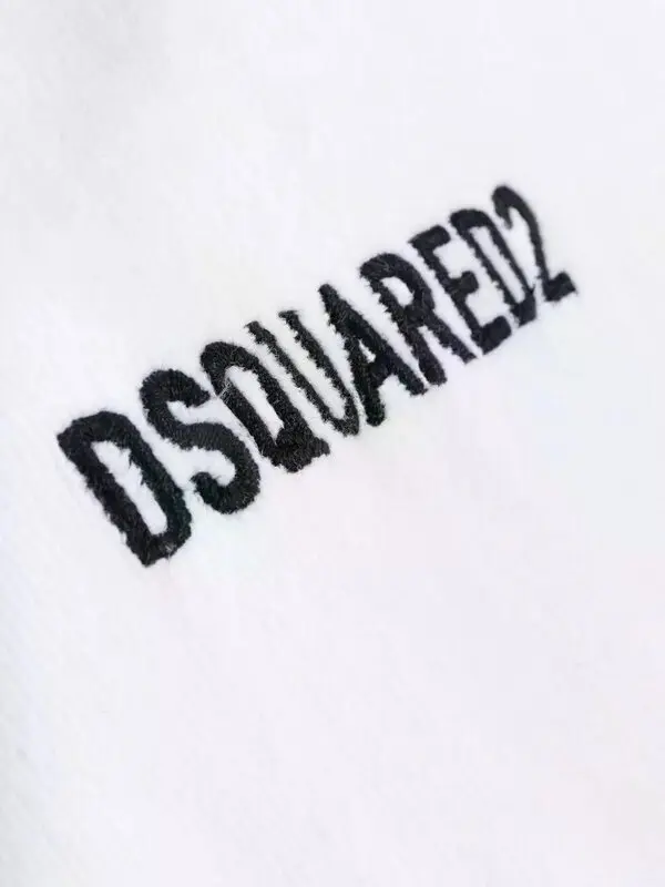 Dsquared2 Logo-detail Hooded Bathrobe - White