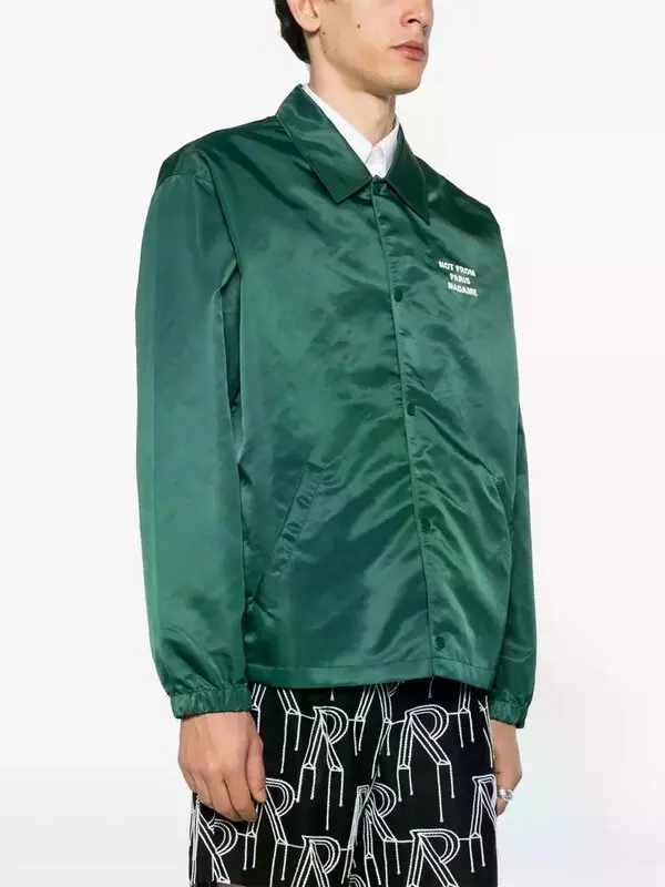 Drole De Monsieur Slogan Print Waterproof Jacket