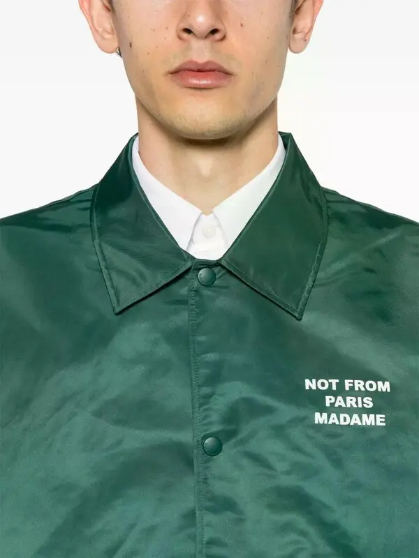 Drole De Monsieur Slogan Print Waterproof Jacket