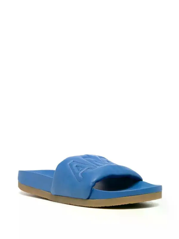 AMBUSH Quilted Leather Slides - Blue
