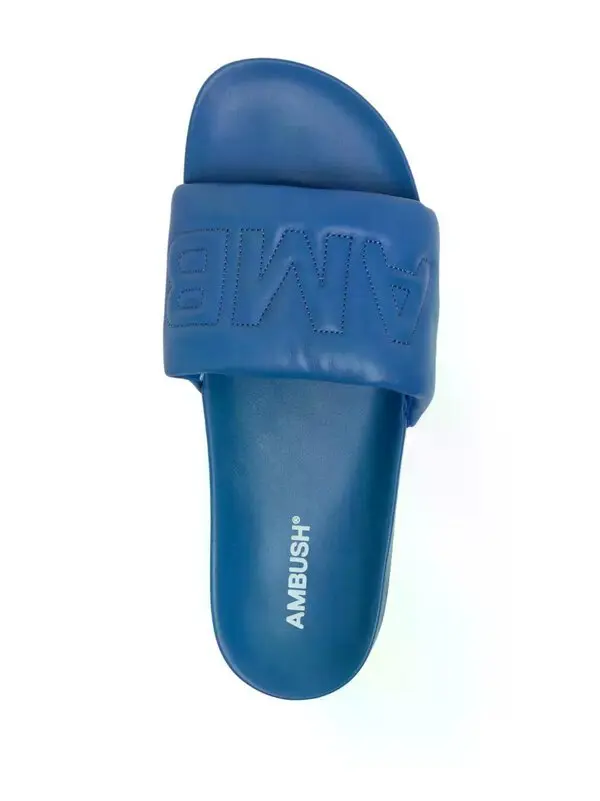 AMBUSH Quilted Leather Slides - Blue