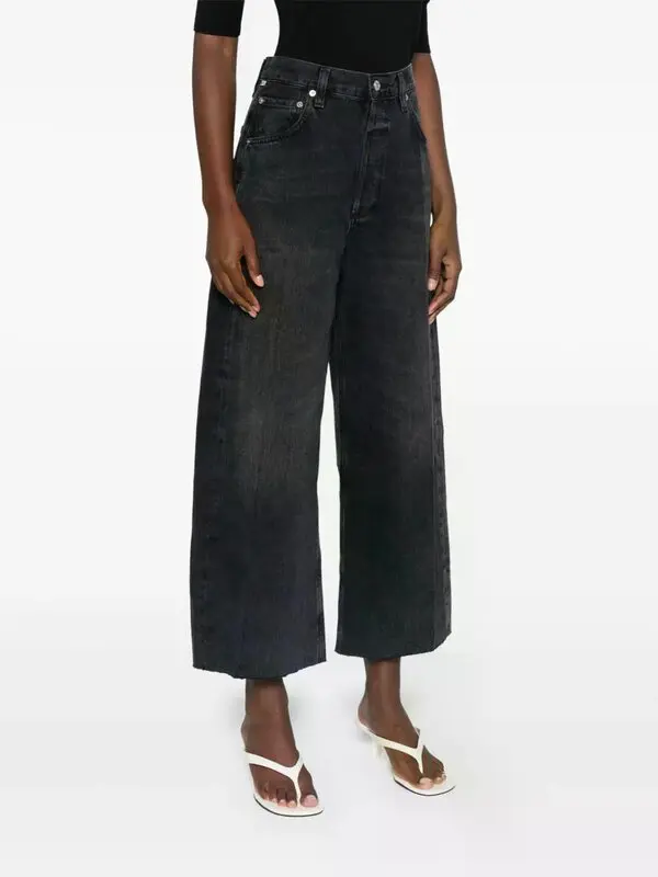 Citizens Of Humanity Ayla Cropped Wide-leg Jeans - Black