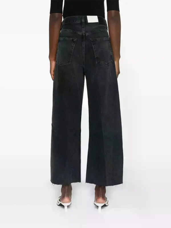 Citizens Of Humanity Ayla Cropped Wide-leg Jeans - Black