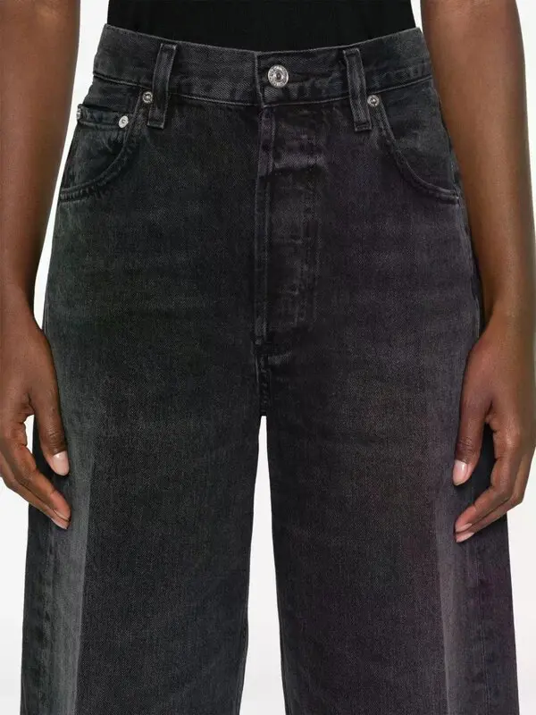 Citizens Of Humanity Ayla Cropped Wide-leg Jeans - Black