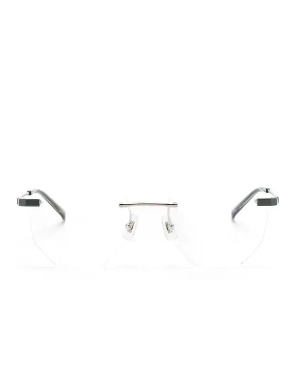 Dunhill Geometric Frame Eyeglasses - Silver