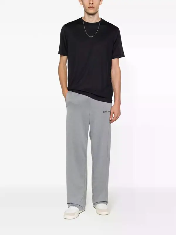 Emporio Armani Logo-embroidered Cotton T-shirt - Blue