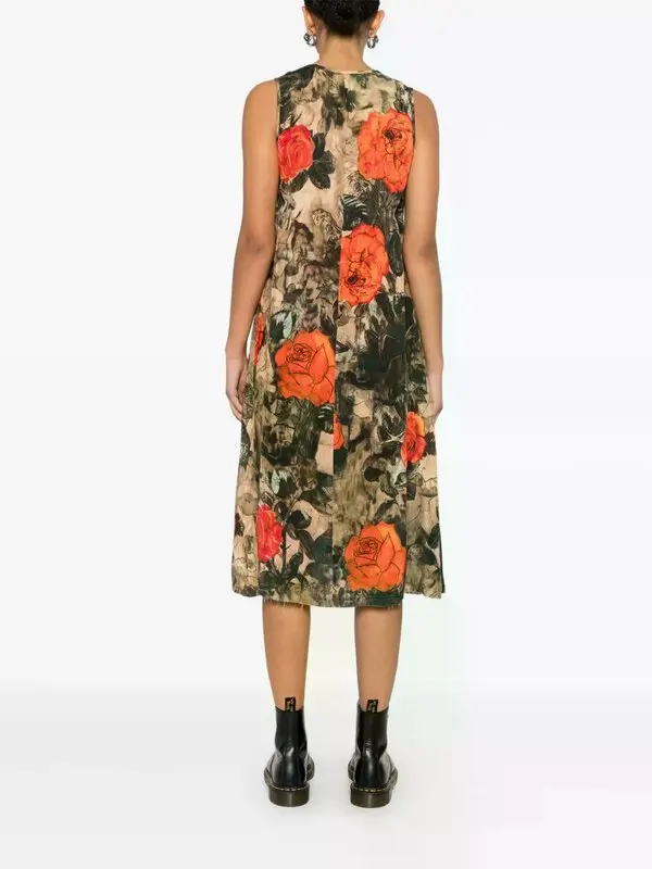 R13 Floral Print Midi Dress