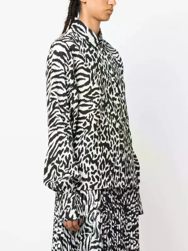 Karl Lagerfeld Animal Print Silk Shirt