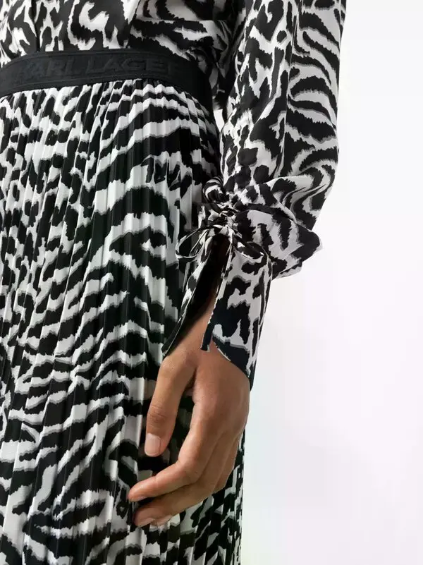 Karl Lagerfeld Animal Print Silk Shirt