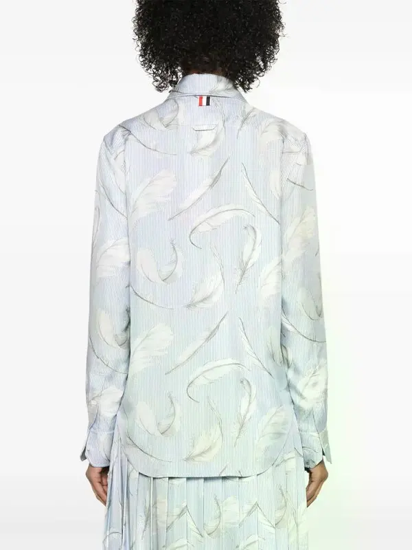 Thom Browne Feather-print Silk Shirt